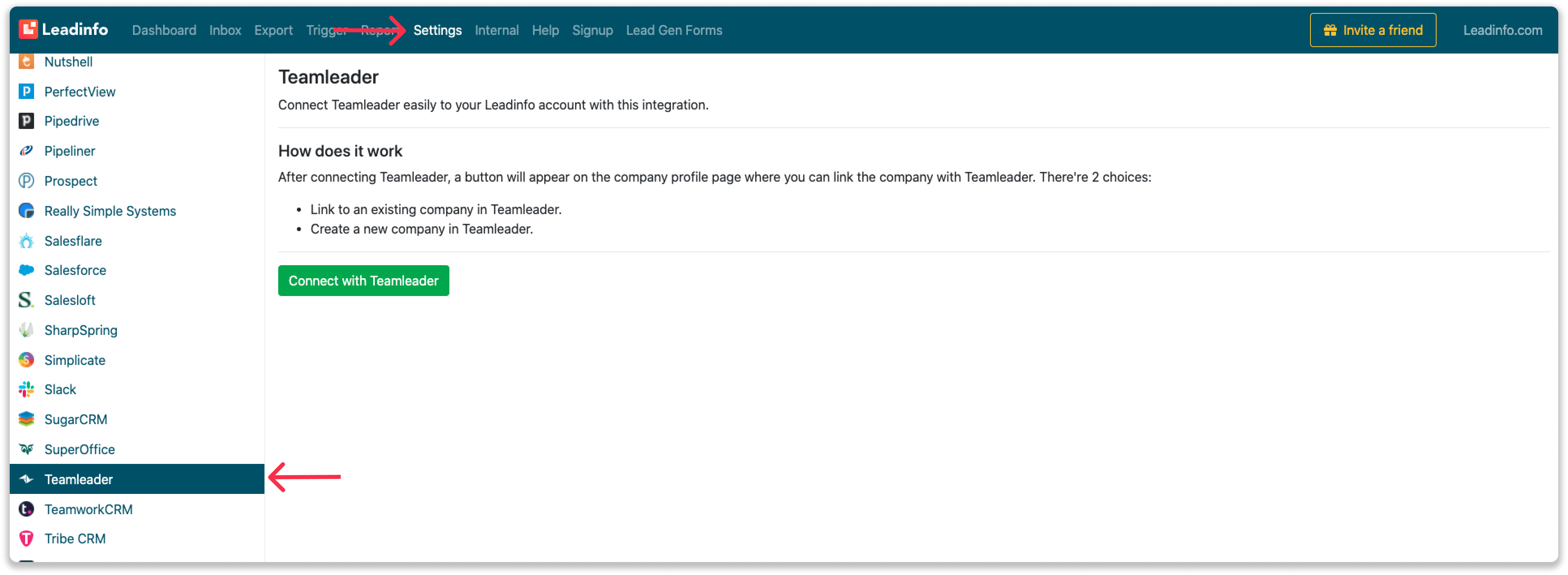 Teamleader Focus integration